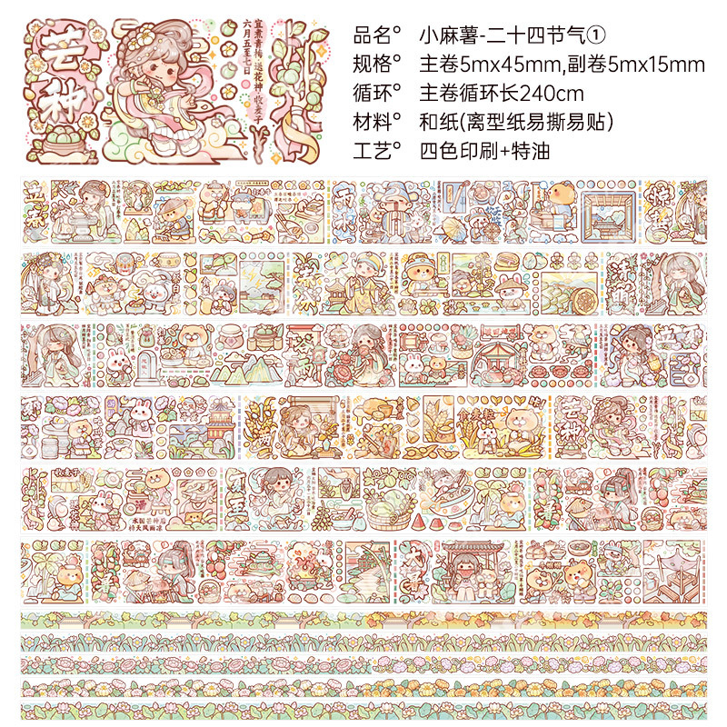 [Ready Stock] Small Mochi Paper Tape Sticker Whole Roll 5 Meters ...