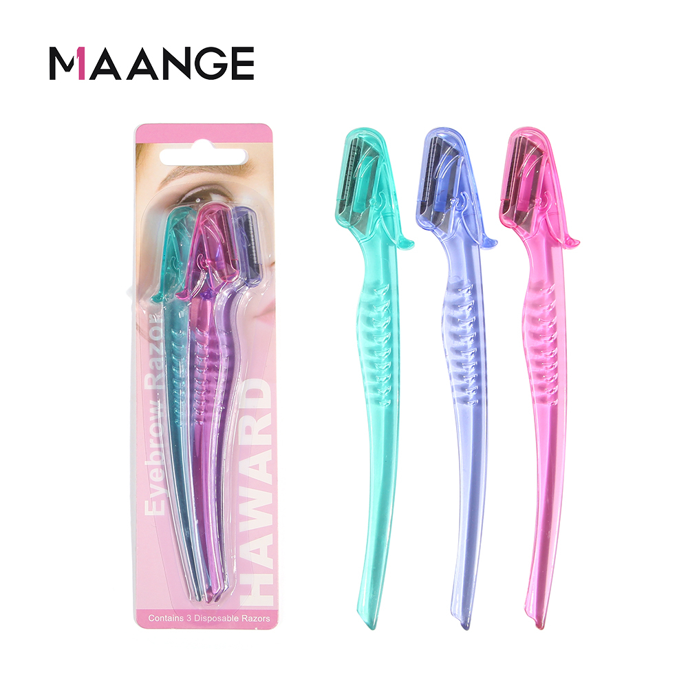 Maange 3 ชิ้น/เซ็ต Eyebrow Razor remover ที่กันคิ้ว Applicator มีดโกน ...