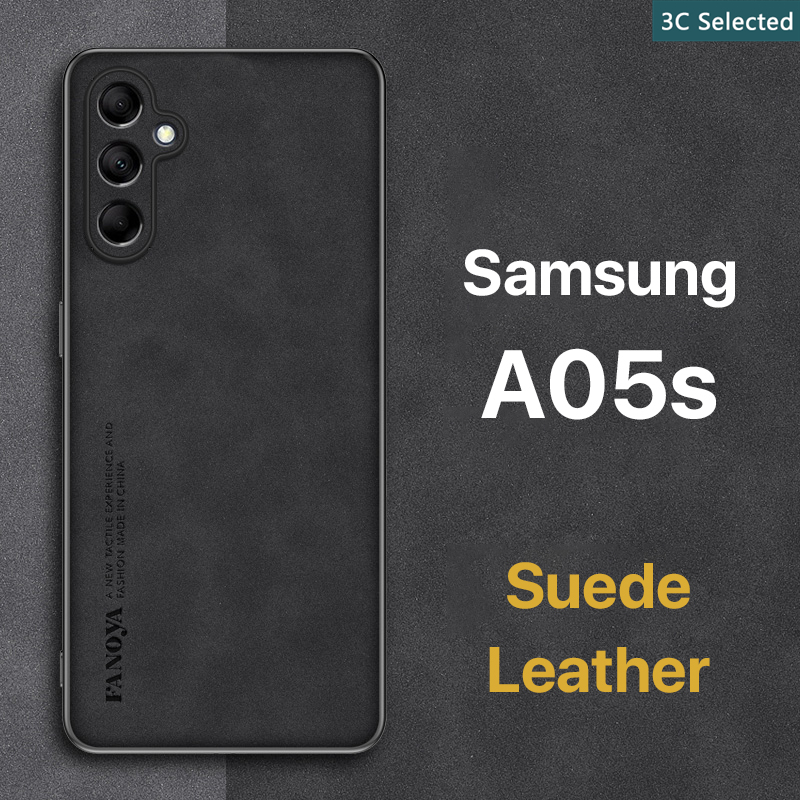 หนังกลับ เคส Samsung A05s Case สัมผัสที่สบาย ป้องกันลายนิ้วมือ ขอบTPU ...