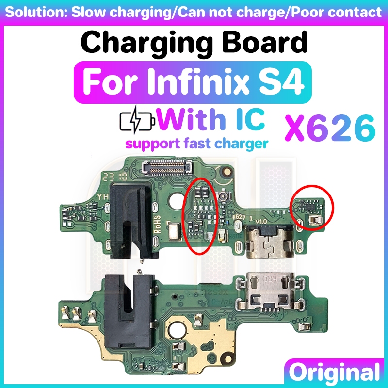 บอร์ดพอร์ตชาร์จ USB สําหรับ Infinix S4 X626 พร้อมพอร์ต IC USB สายเคเบิล ...
