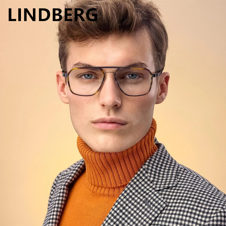 [คุณภาพสูง] Lindberg 9753 แว่นตาแฟชั่น กรอบไทเทเนียมบริสุทธิ์ ทรง ...