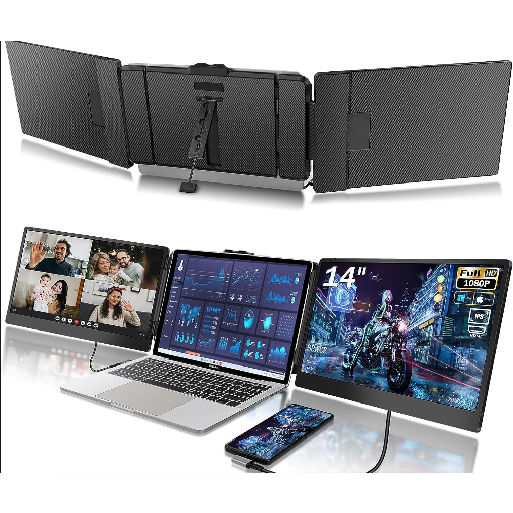 S2 Triple Monitor สําหรับแล็ปท็อป, 14 แล็ปท็อป Extender Plug & Play ...