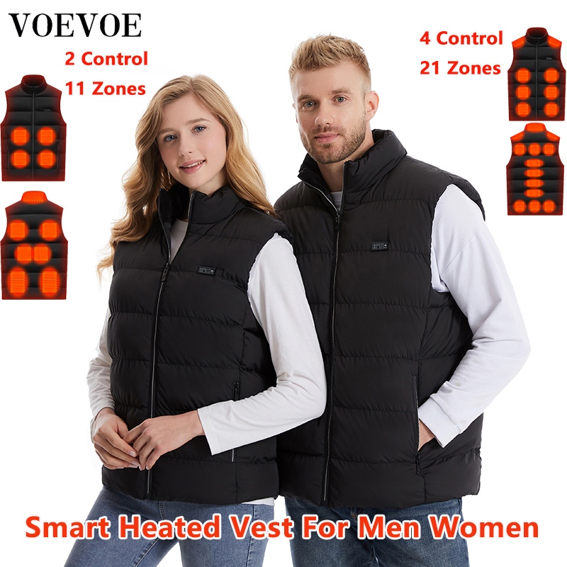 Voevoe เสื้อแจ็กเก็ตทําความร้อนไฟฟ้า USB พร้อมโซนทําความร้อน 21 โซน สําหรับผู้หญิง และผู้ชาย ...