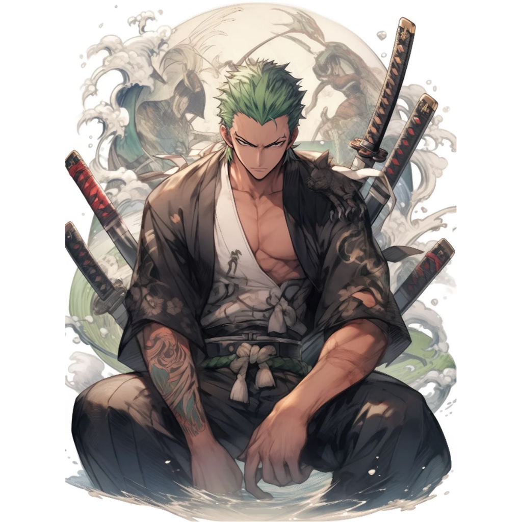 Hamlet 【30*40 ซม.】ภาพวาดสีอะคริลิค ONE PIECE Ronoa Zoro Monkey·D·Luffy ...