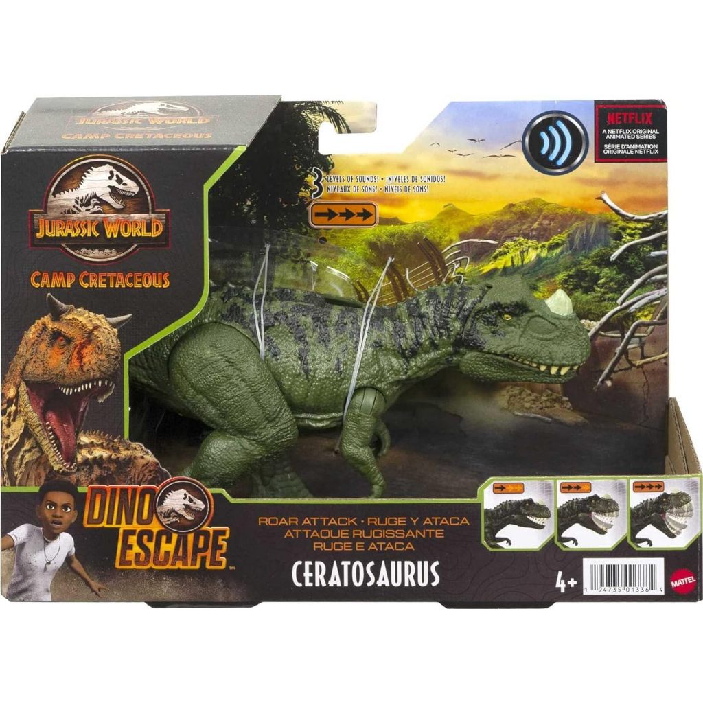 Jurassic World Toys Camp Cretaceous Roar Attack Ceratosaurus Dinosaur ...