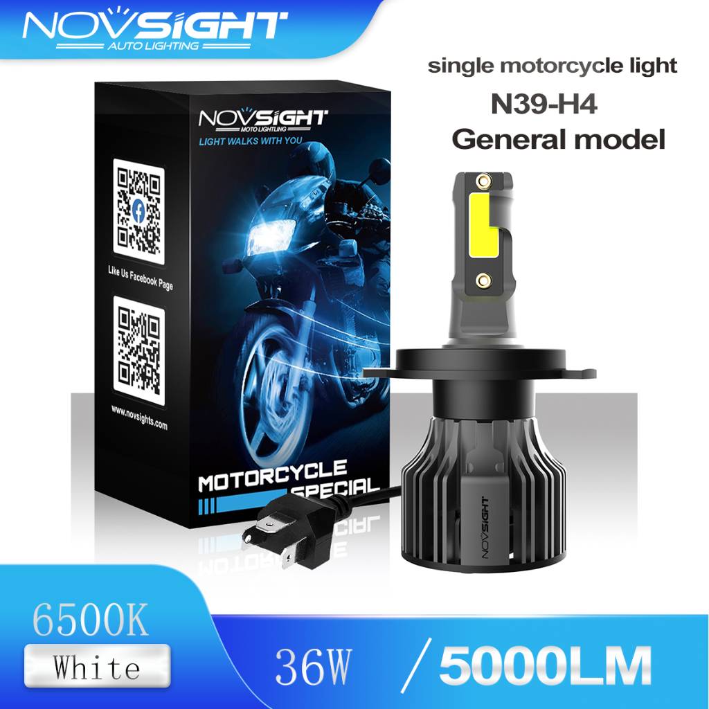 Novsight N39 H4 ไฟหน้ารถจักรยานยนต์ LED 36W 5000LM 6000K ปลั๊กแอนด์เพล ...