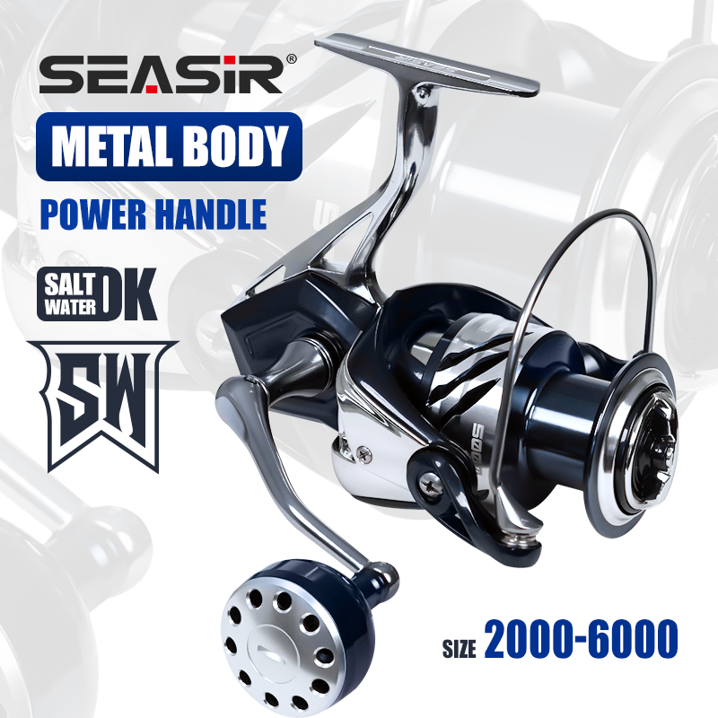 Seasir รอกหมุนตกปลา โลหะ อลูมิเนียม 2000-6000 5.2:1 รับน้ําหนักได้เต็มที่ 15 กก. 33LB | Shopee ...