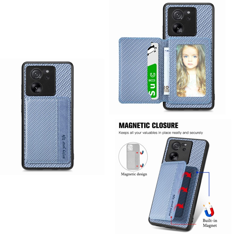 เคสโทรศัพท์มือถือคาร์บอนไฟเบอร์ แบบแม่เหล็ก มีขาตั้ง สําหรับ Xiaomi 13T Pro 13TPro Redmi Note12 ...