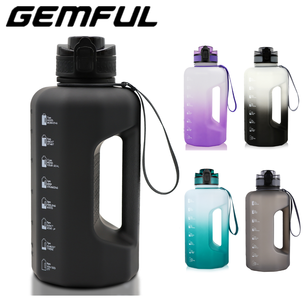 Gemful ขวดน้ํา ปลอด BPA พร้อมที่จับ 2200 มล. สําหรับเล่นกีฬา ยิม ท่อง ...