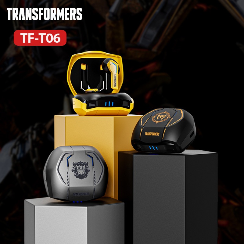 Transformers TF-T06 ชุดหูฟังบลูทูธไร้สาย HIFI ตัดเสียงรบกวน ความล่าช้าต่ํา พร้อมไมโครโฟน ...