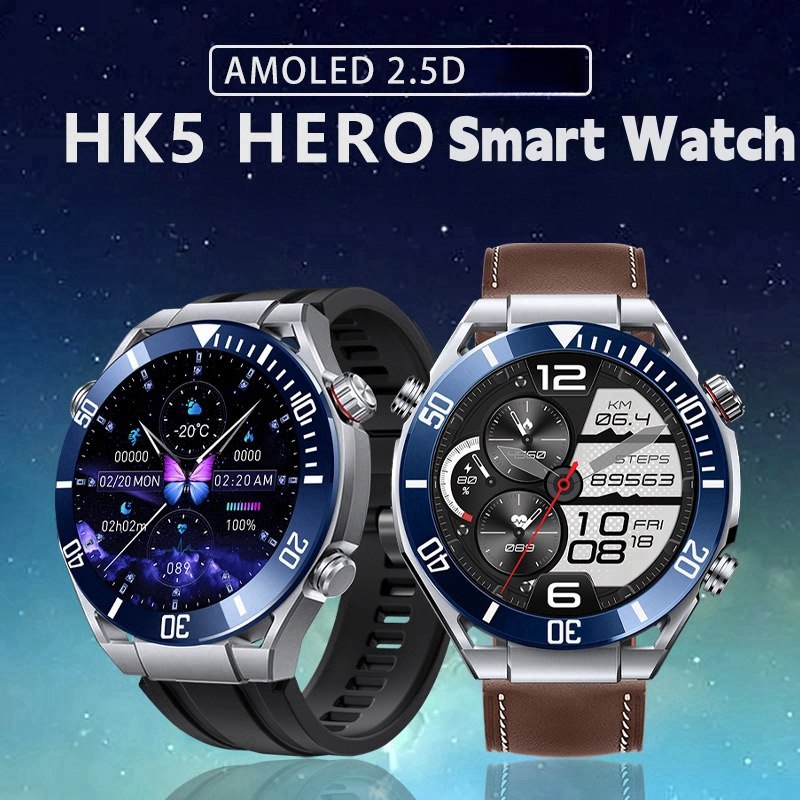 ใหม่ HK5 Hero นาฬิกาข้อมืออัจฉริยะ วัดการโทร แจ้งเตือนสุขภาพ ระยะไกล ...