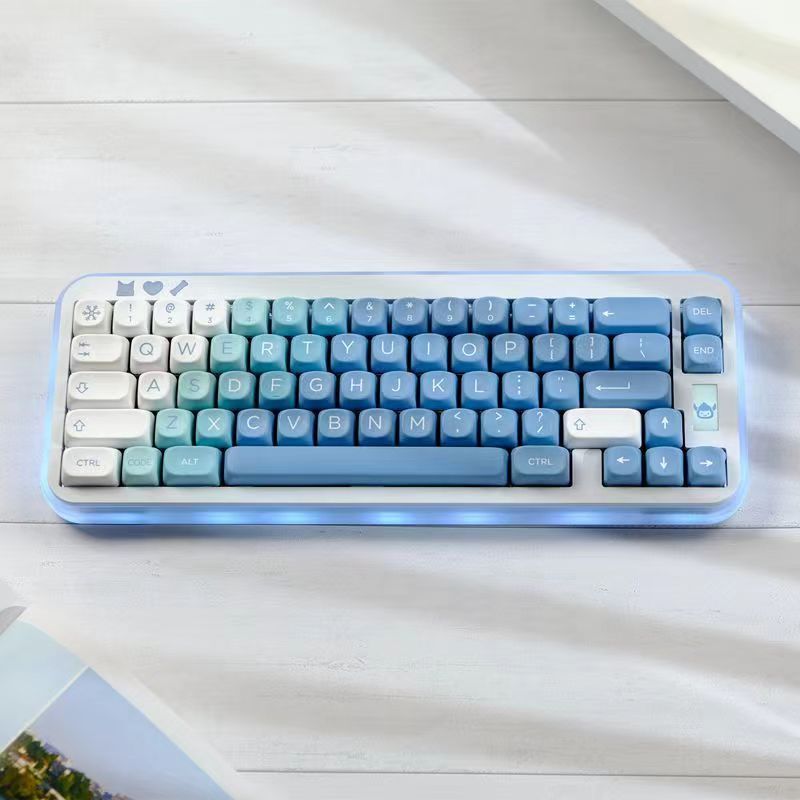 Keycap เฉพาะgmk Yeti Keycap Gradient Blue 129 คีย์ MOA โปรไฟล์ PBT ...