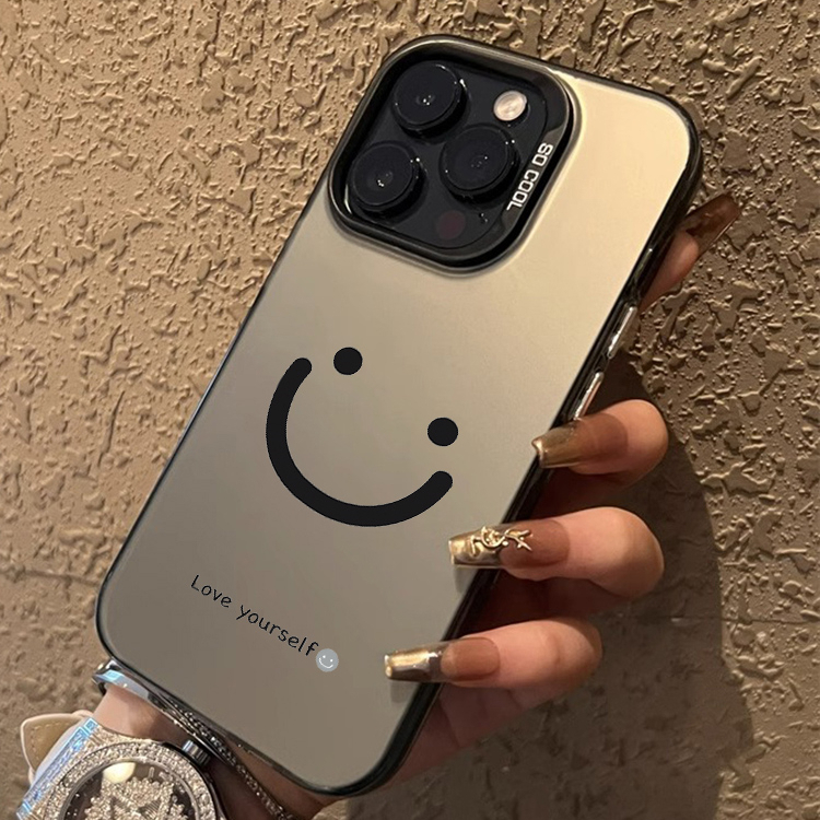 เคสไอโฟน 15/14/13/12/11 Pro max Silver Case Smiley Face Compatible Case iPhone 11,12,13,14,15 ...