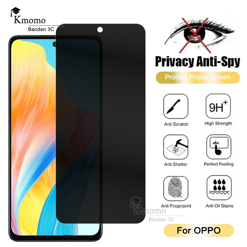 ฟิล์มป้องกันความเป็นส่วนตัว (ฟิล์มกันเสือก) สำหรับ OPPO A5 A3 Pro A3x A60 A79 A38 A18 A1 A98 A78 ...