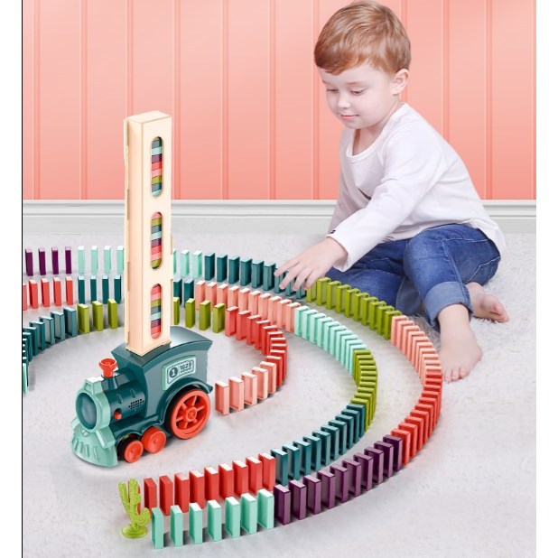 Domino Train Blocks ชุดรถไฟไฟฟ้ารุ่น Auto Drop Building การศึกษาและความ ...