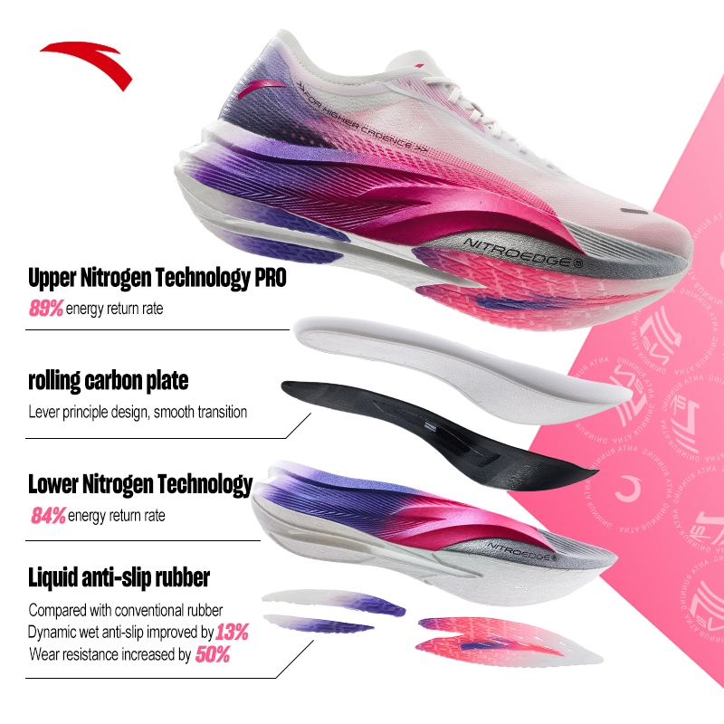 ANTA C202 5 GT ผู้ชาย มาราธอน มืออาชีพ รองเท้าวิ่ง ทนต่อการสึกหรอ การฝึกซ้อม กีฬา เบาะรอง ...