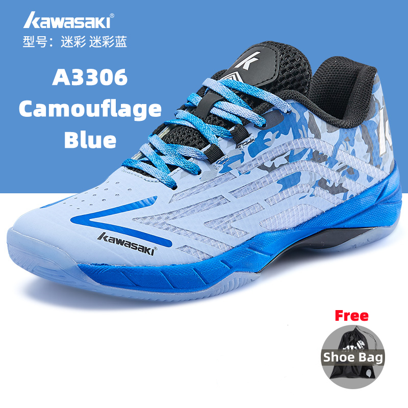 Kawasaki K1B30-A3306 รองเท้าผ้าใบลําลอง กันลื่น ลายพราง ระบายอากาศ สีฟ้า สําหรับผู้ชาย ผู้หญิง ...