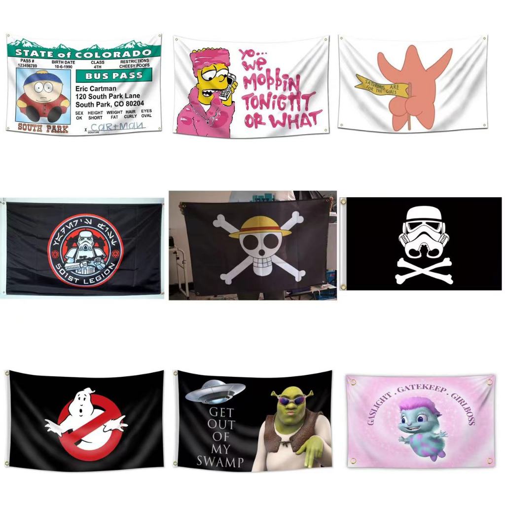 One Piece Flag คุณภาพสูง Shrek/South Park/Star Wars ธงตกแต่งบ้าน ...