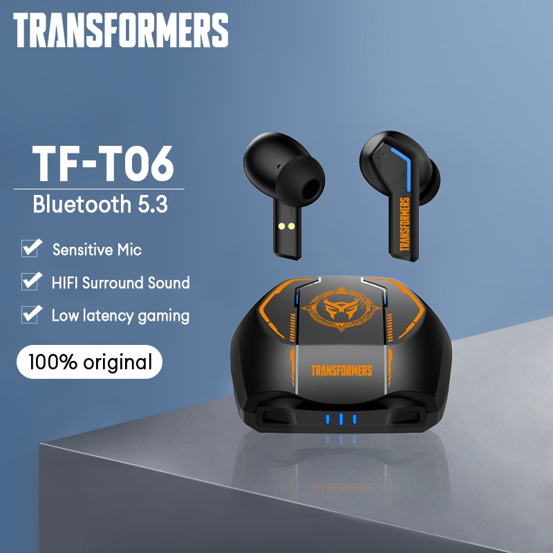 Transformers TF-T06 ชุดหูฟังบลูทูธไร้สาย 5.3 ลดเสียงรบกวน โลหะ หมุนได้ ...