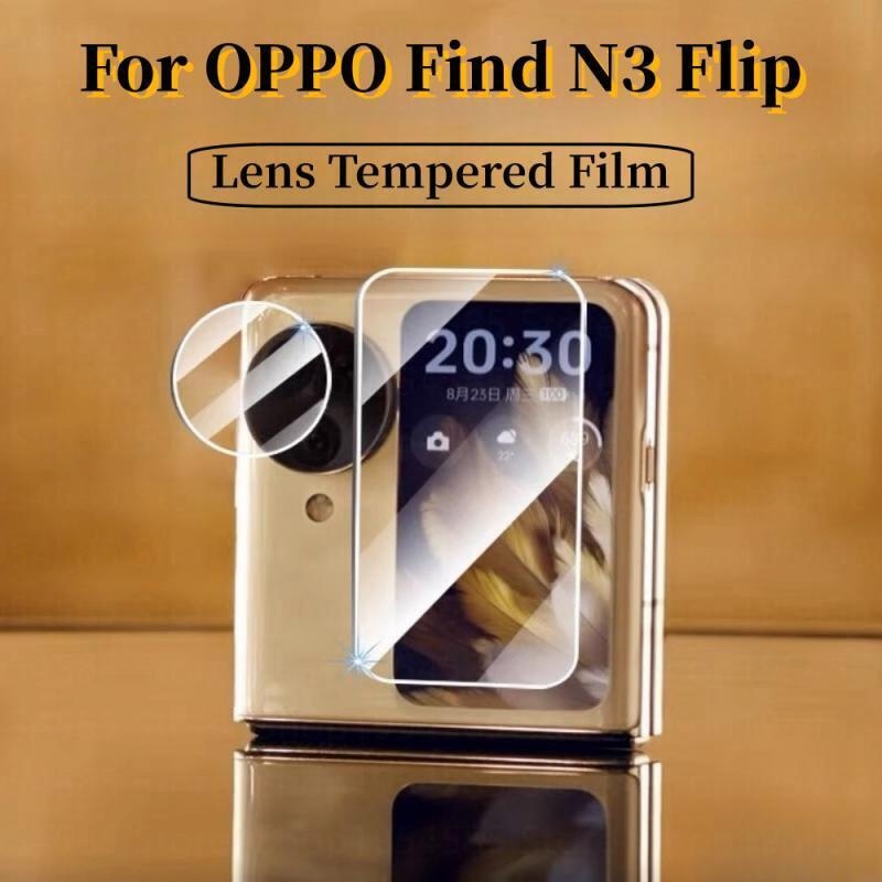 2in1 ฟิล์มกระจกนิรภัยกันรอยหน้าจอ เลนส์กล้อง 3D แบบใส สําหรับ Oppo Find N3 N2 FindN2 Flip N2Flip ...