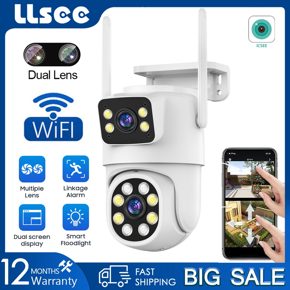 LLSEE icsee, dual lens wireless CCTV WIFI camera, high-definition 8.0MP ...