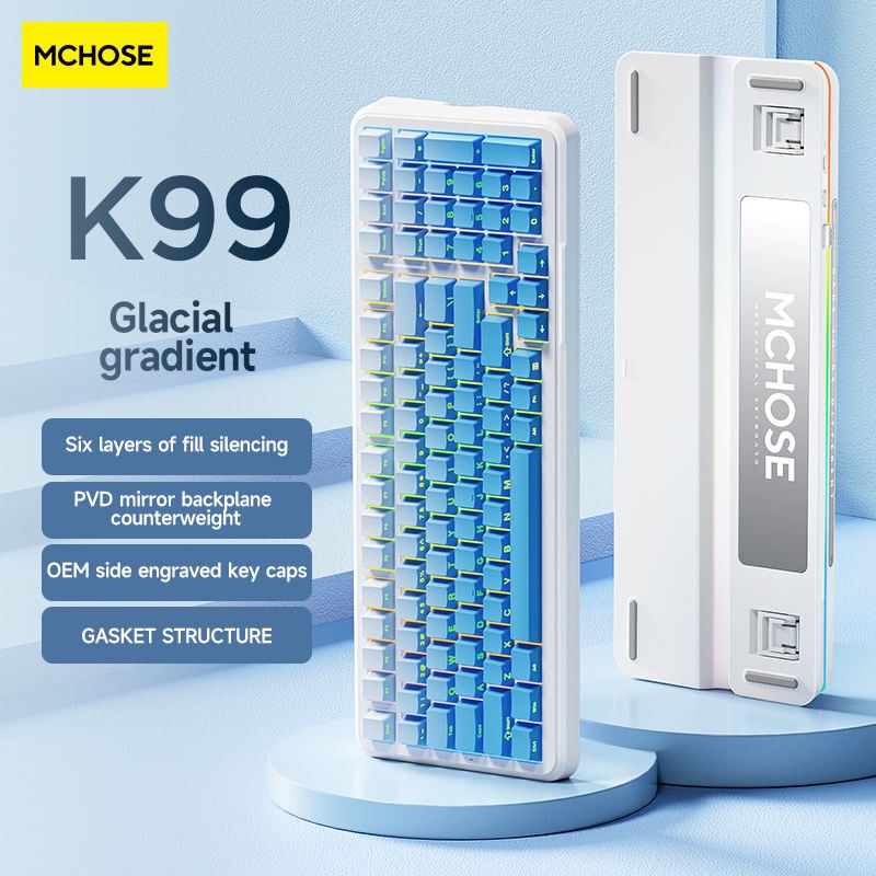 พร้อมส่ง!ใหม่! 2023 Mchose K99 คีย์บอร์ดเกมมิ่งบลูทูธไร้สาย 3 โหมด type ...