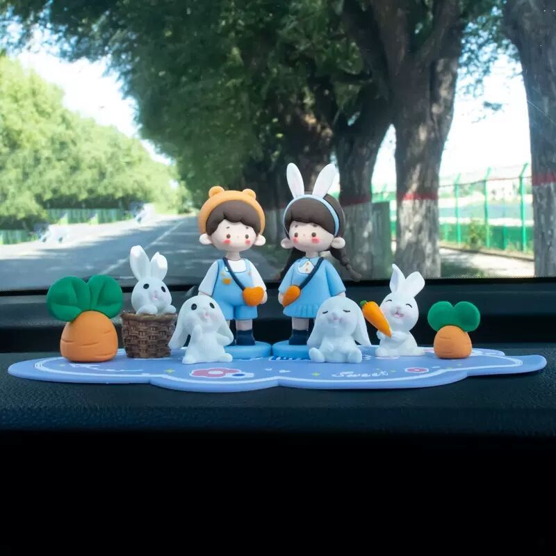 9 ชิ้น/เซ็ตตกแต่งรถ Garnish Anti-Slip Mat Non Slip Dash การ์ตูนตกแต่ง ...