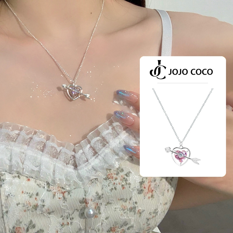 Jojo COCO สไตล์เกาหลี ความรัก ลูกศรกามเทพ กระดูกไหปลาร้า โซ่ต่างหู ผู้หญิง สีชมพู เฉพาะการออกแบบ ...