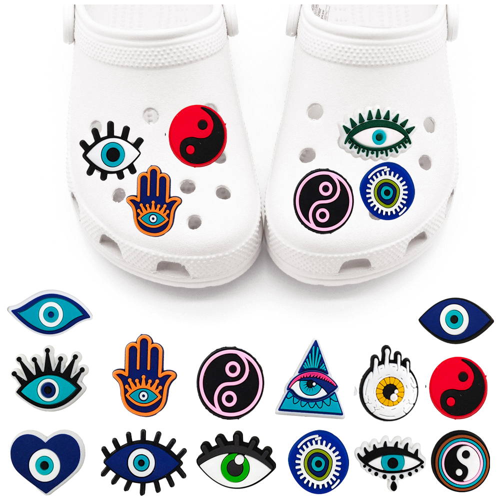 ใหม่ Jibbitz Demon Eye crocs รองเท้าแตะ ลายการ์ตูน สําหรับตกแต่งสวน DIY ...