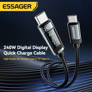 Essager H 240W 5A Type C To Type C สายเคเบิ้ลข้อมูล หน้าจอดิจิทัล PD3.1 ...