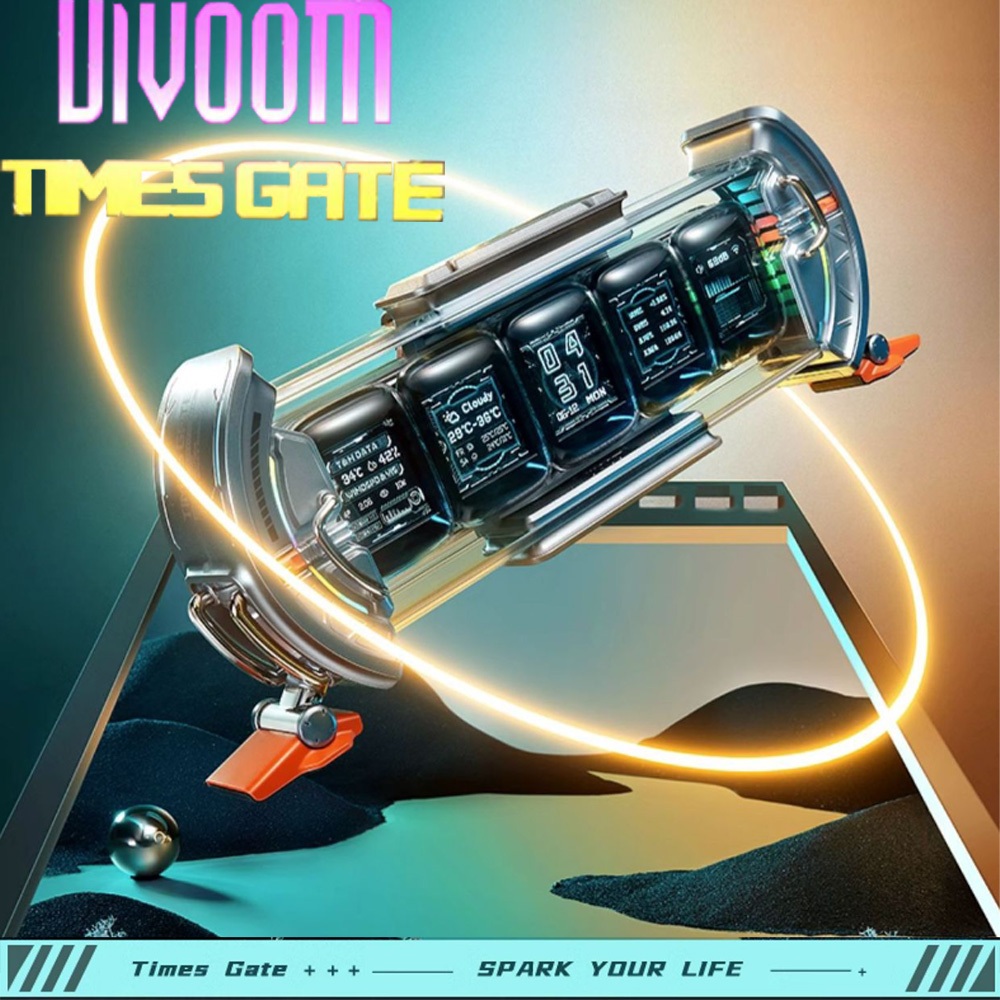 -LW- DIVOM TIMES GATE พิกเซลแสดงผลงานศิลปะ Cyberpunk สก์ท็อปที่มีแสง ...