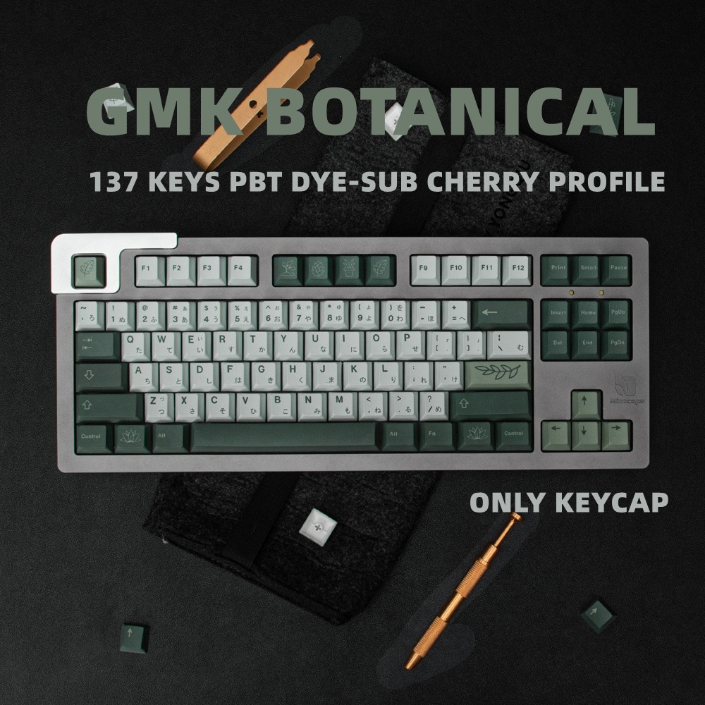 Gmk Botanical PBT ปุ่มกดคีย์บอร์ด 129 คีย์ ลายเชอร์รี่ สีย้อม สไตล์ ...