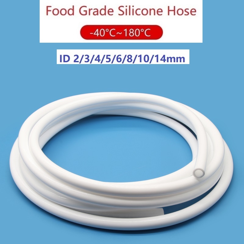 1M Food Grade White Silicone Tube ID 2 3 4 5 6 8 10 mm Rubber Hose ...