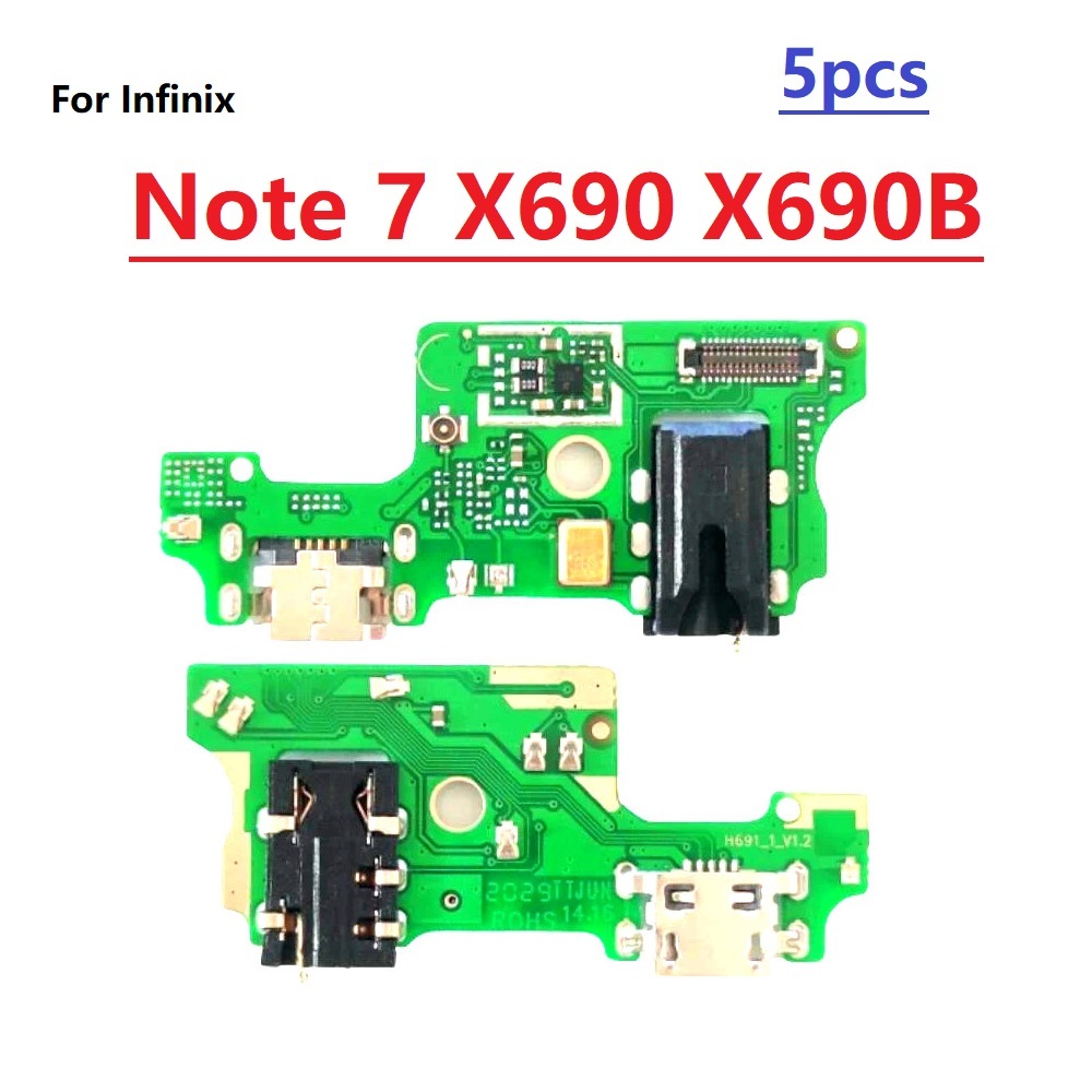 สําหรับ Infinix Note 7 X690 X690B USB แท่นชาร์จพอร์ตเสียบหูฟังแจ็คเสียง ...