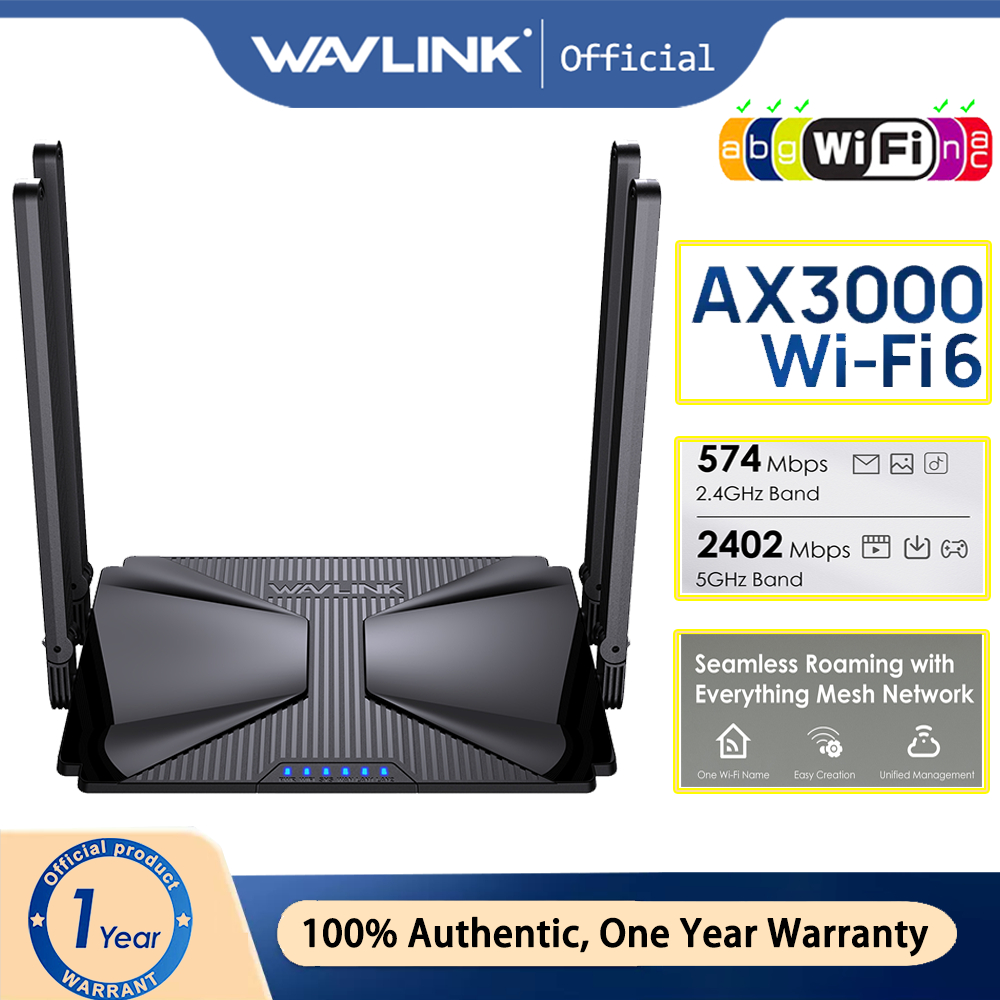 Wavlink เราเตอร์ไร้สาย Wi-Fi 6 AX3000 Dual Band Mesh Router 802.11ax ...