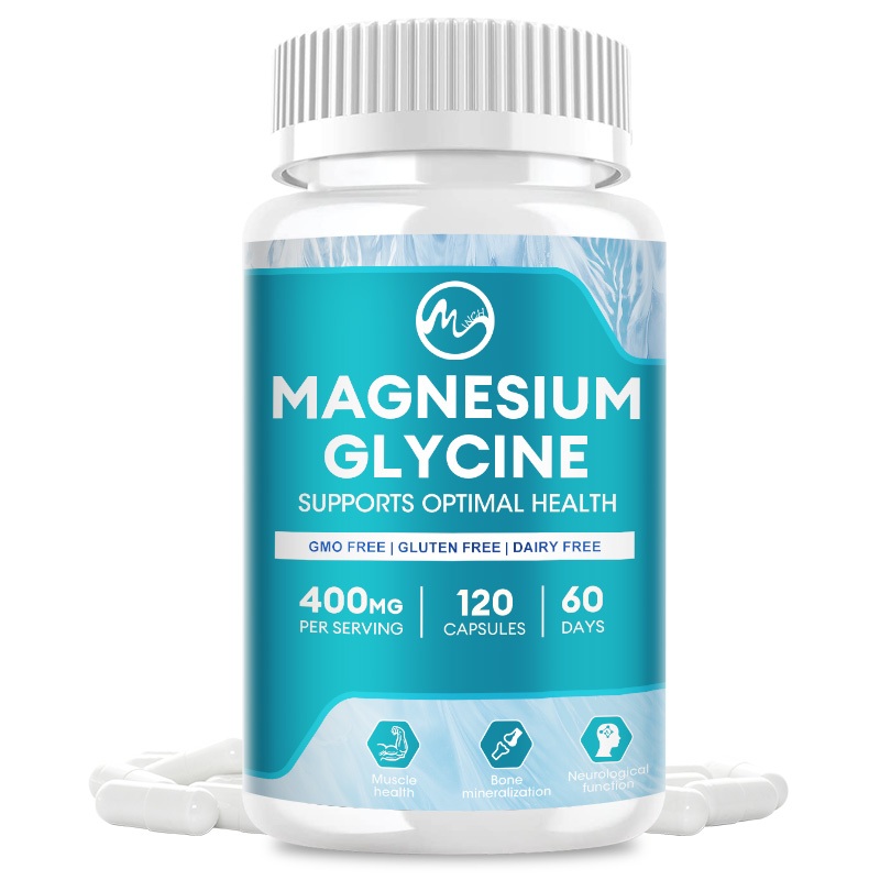 Minch Magnesium Glycine แคปซูลแมกนีเซียม D3 B2 ดูดซึมน้ําได้สูง สําหรับ ...