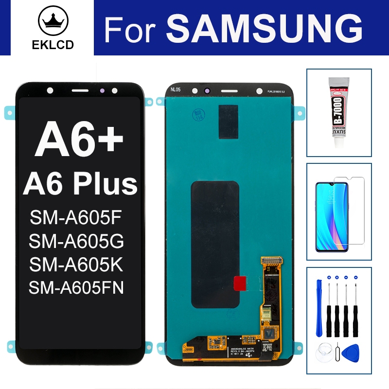 6.0 "จอแสดงผล LCD สําหรับ Samsung Galaxy A6 + A6 Plus 2018 A605 SM ...