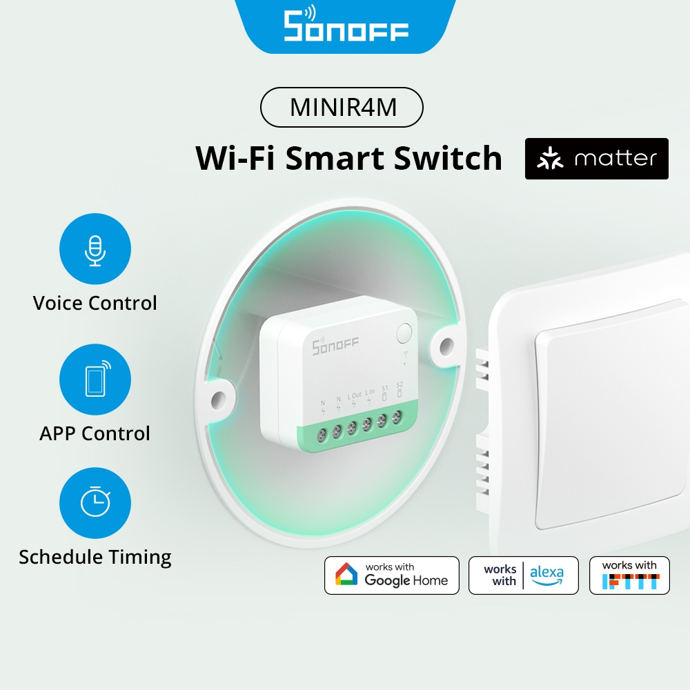 Sonoff MINIR4M Wifi สวิตช์ไฟอัจฉริยะ สวิตช์ไฟ เนื้อแมตต์ เบรกเกอร์ สากล ...