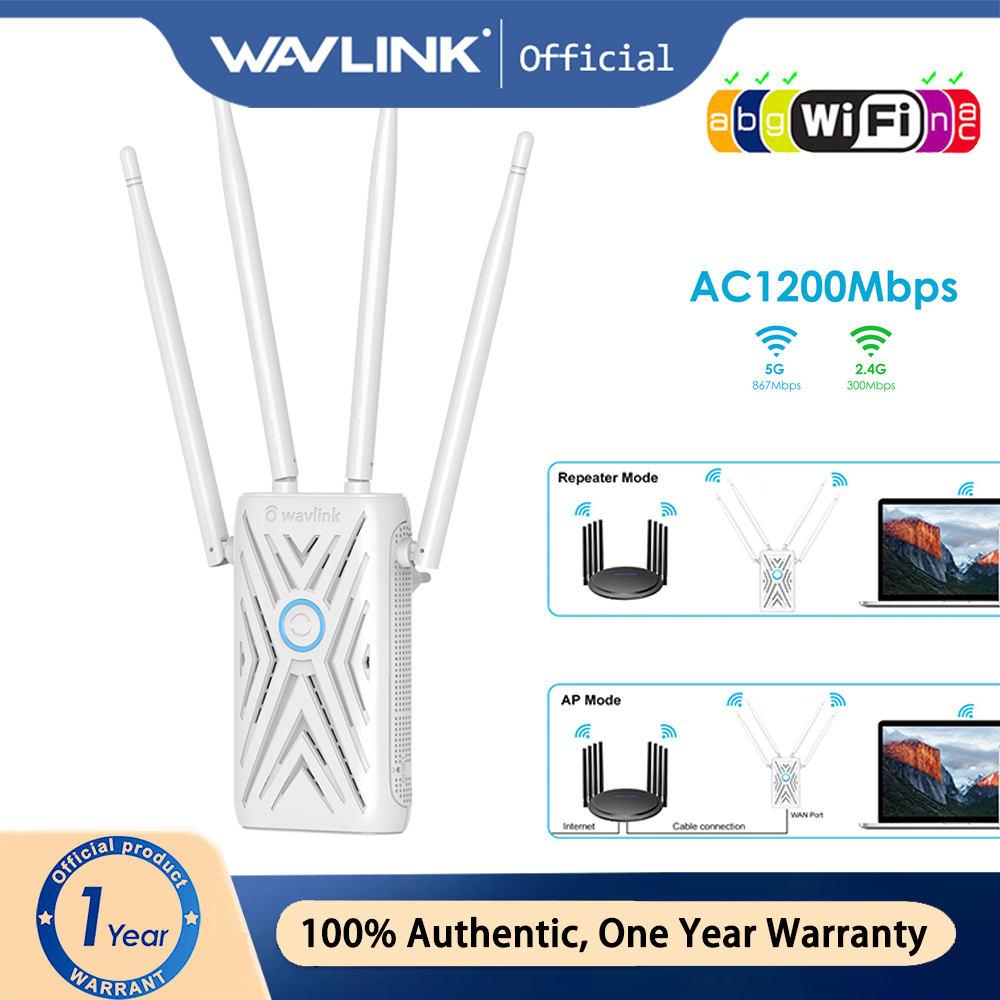Wavlink AC 1200 5G+2.4G ตัวขยายสัญญาณไวไฟ WiFi Repeater / AP / Wireless ...