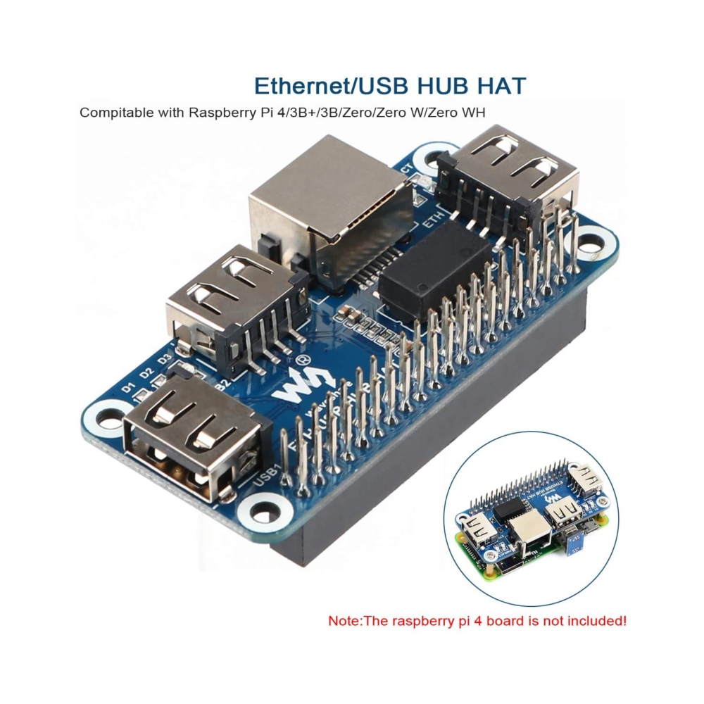 5V Ethernet Expansion Board USB HUB HAT Starter Kit for RasPi RPI ...