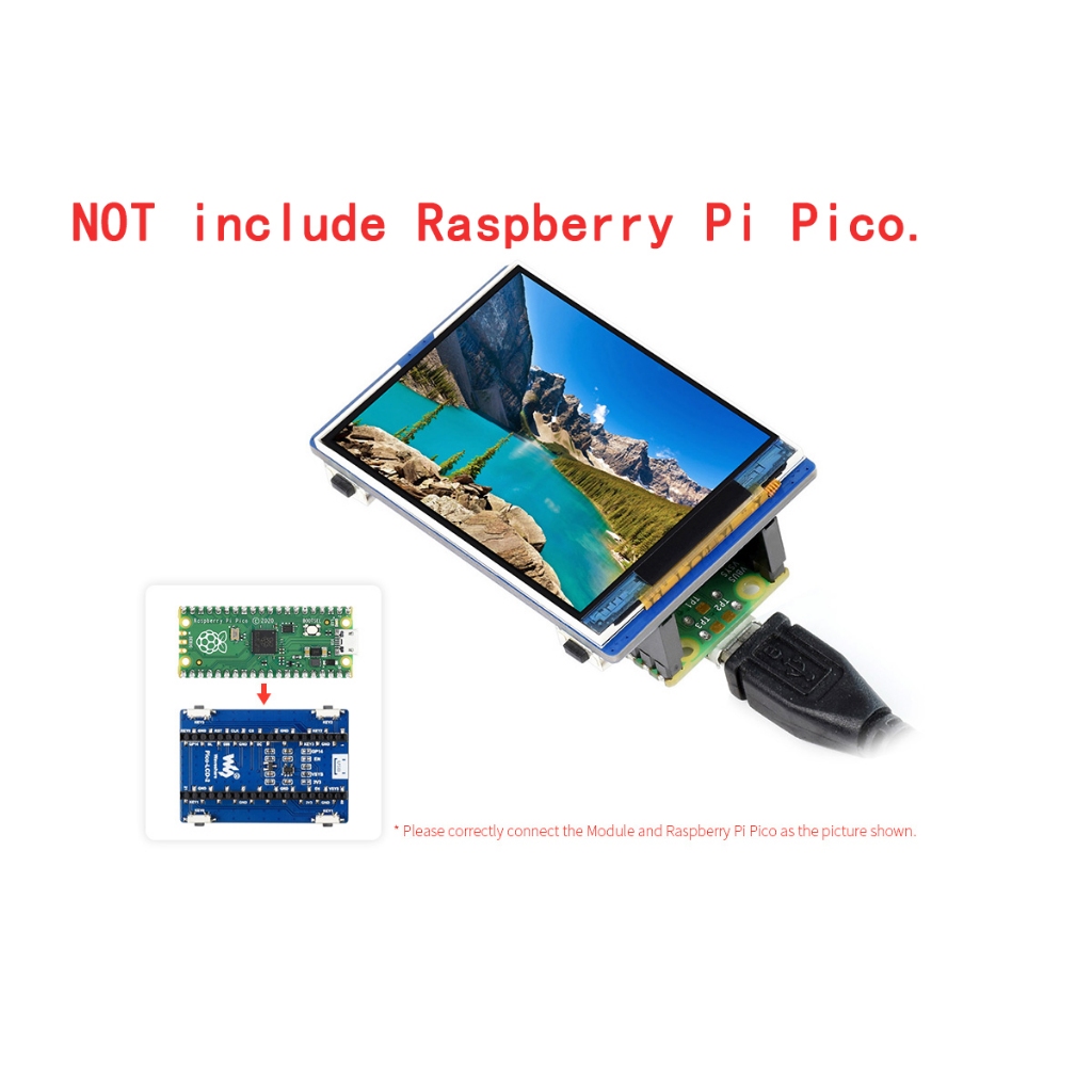 2inch 320X240 SPI LCD Display Screen Module HAT for RasPi RPI Raspberry Pi PICO 2 W WH RP2040 ...