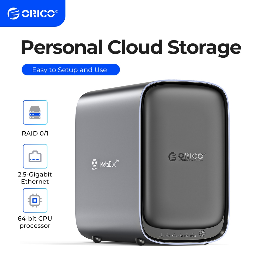 ORICO NAS Storage Box Network Hard Disk Box ที่เก็บข้อมูลบนคลาวด์ส่วนบุคคล Intel Chip Dual ...