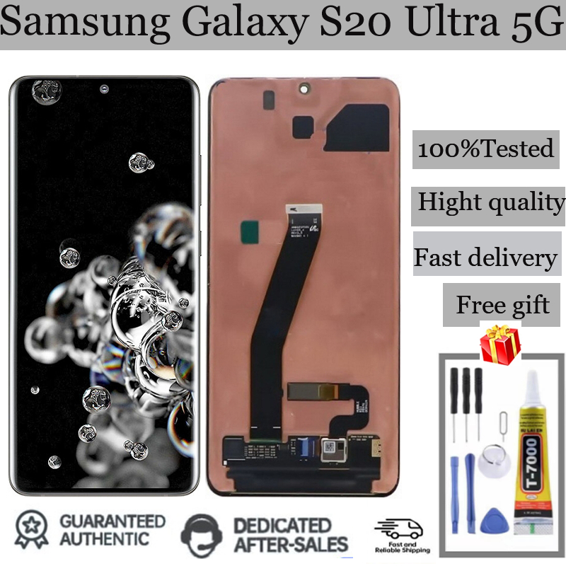 Original AMOLED สําหรับ Samsung Galaxy S20 Ultra S20Ultra 5g SM-G988 SM ...