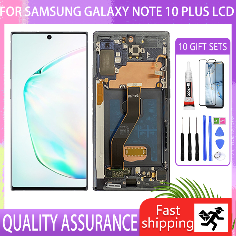 Oled หน้าจอแสดงผล LCD พร้อมกรอบหน้าจอสัมผัส สําหรับ Samsung Galaxy Note 10 Plus N975 N9750 N975F ...