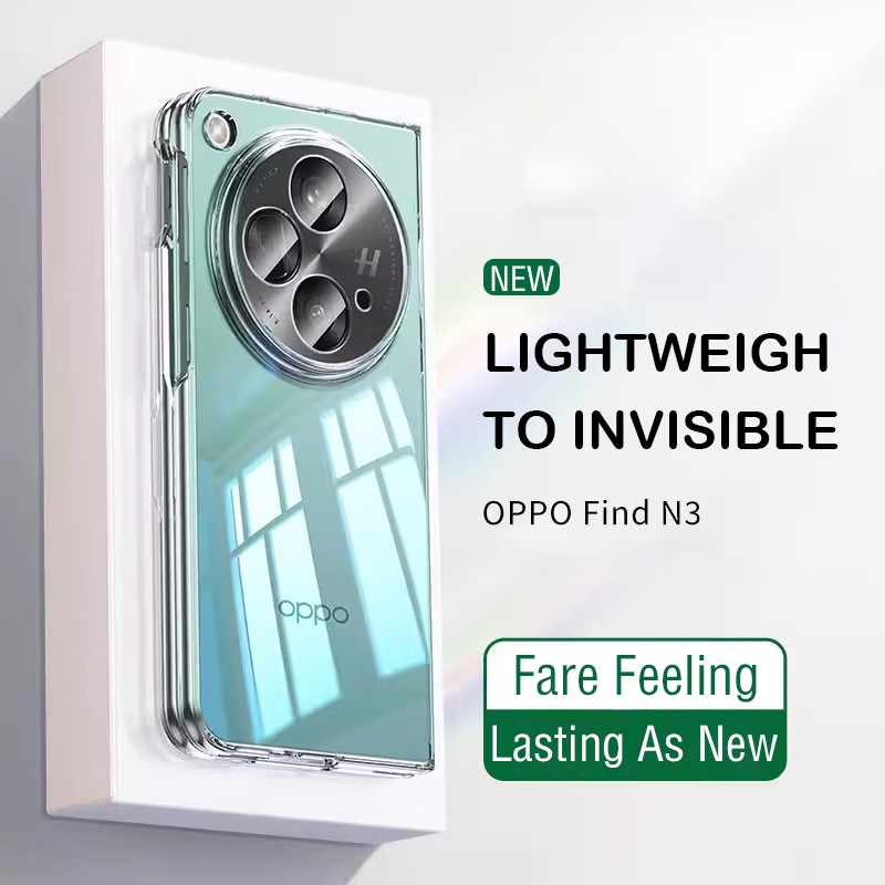 เคสโทรศัพท์มือถือ PC แข็ง แบบใส บางพิเศษ กันกระแทก พับได้ ใส่สบาย หรูหรา สําหรับ Oppo Find N3 ...