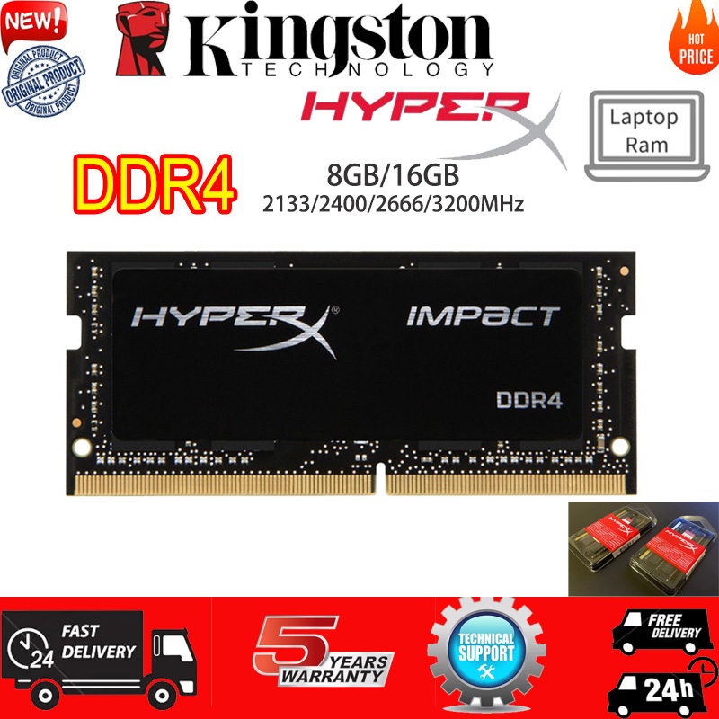Kingston Hyperx Impact แล็ปท็อป DDR4 RAM 8GB 16GB 2133Mhz 2400Mhz 2666Mhz 3200Mhz SOIDMM หน่วย ...