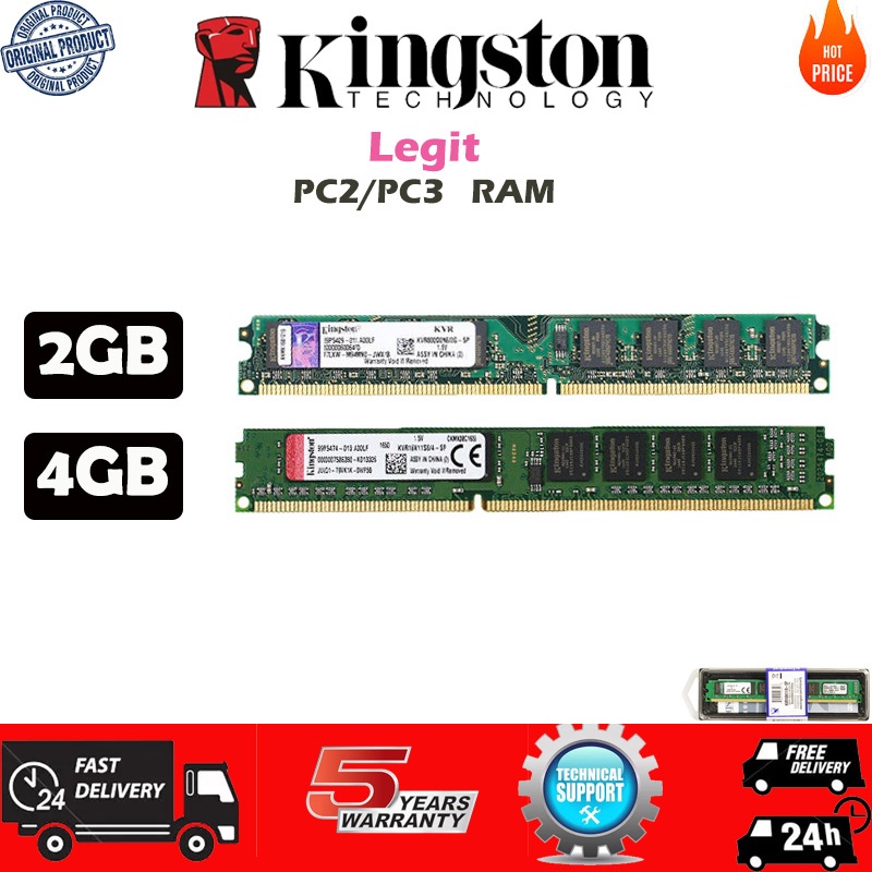 Kingston RAM DDR3 DDR2 667 800MHz 1333MHz 1600 MHz PC3-10700 4G 4GB 2GB ...