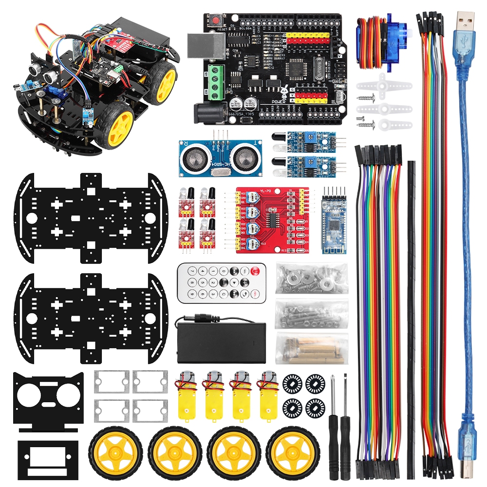 [พร้อมส่ง] Tscinbuny ขายดี หุ่นยนต์รถยนต์อัจฉริยะ 4WD สําหรับ Arduino ...