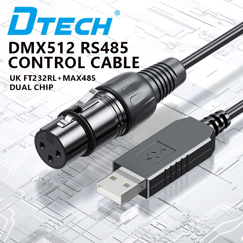 DTECH อะแดปเตอร์ USB to DMX LED DMX512 คอนโทรลเลอร์คอมพิวเตอร์ PC RS485 ...