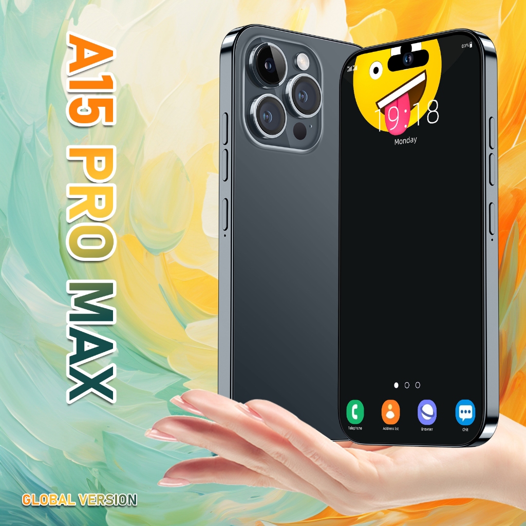 สมาร์ทโฟน 5G A15 PRO MAX 7.3 นิ้ว หน่วยความจําแบบเต็มหน้าจอ HD 8+256GB ...